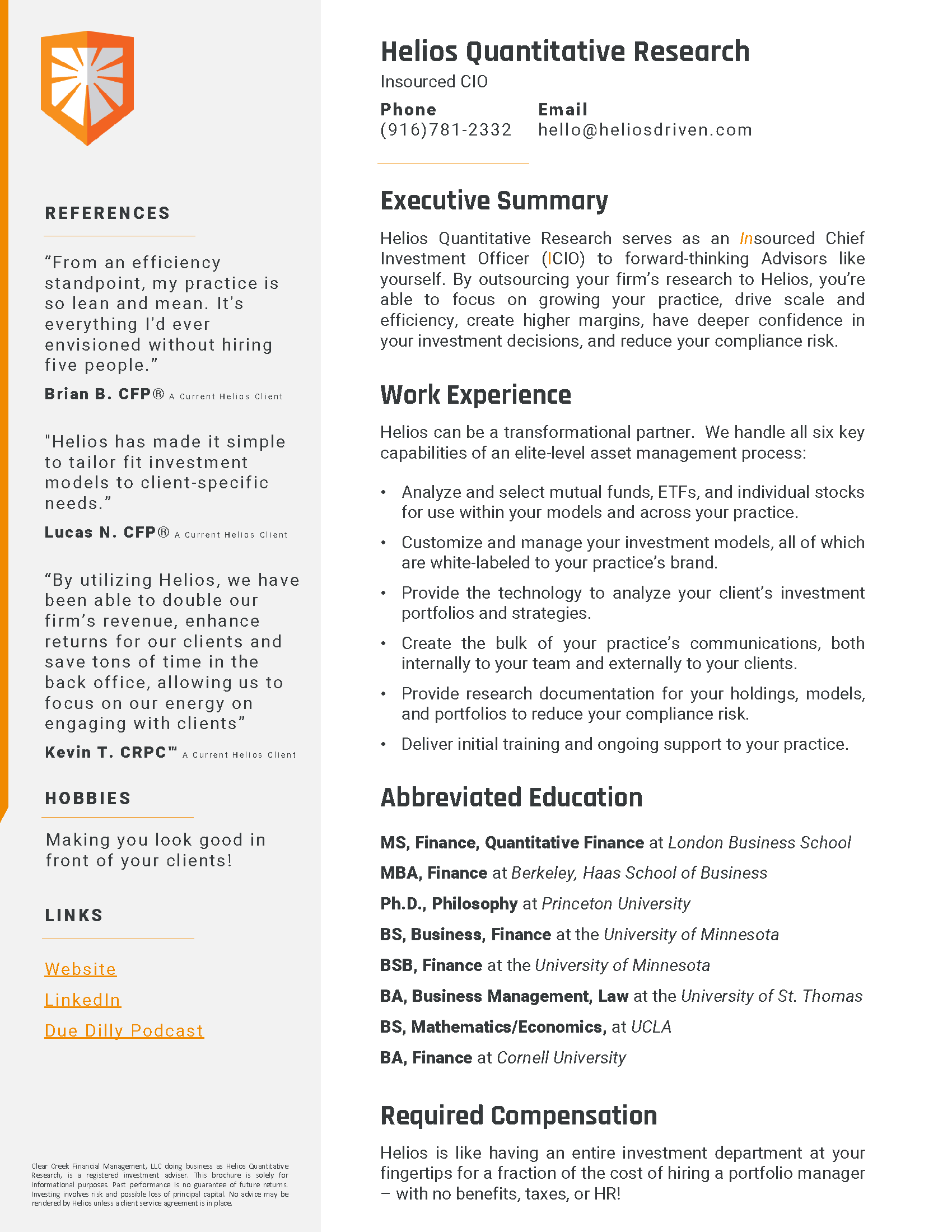 Helios Quantitative Research | Resume